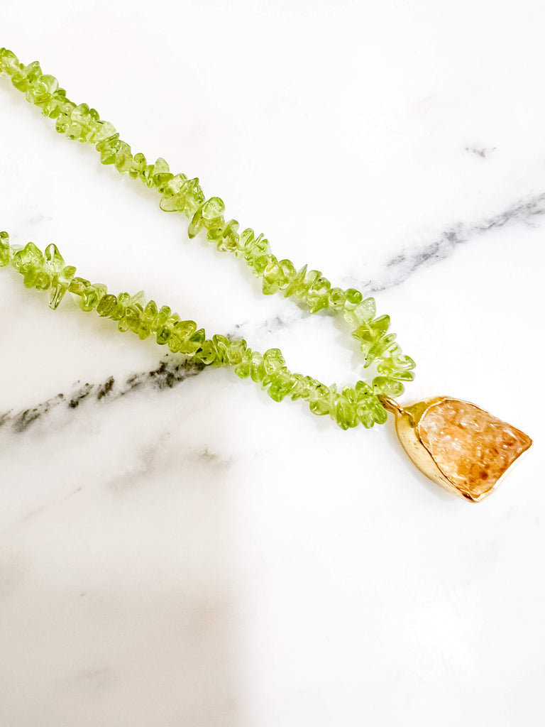 Collier peridot et pendentif citrine - Anita – BOBART Bijoux